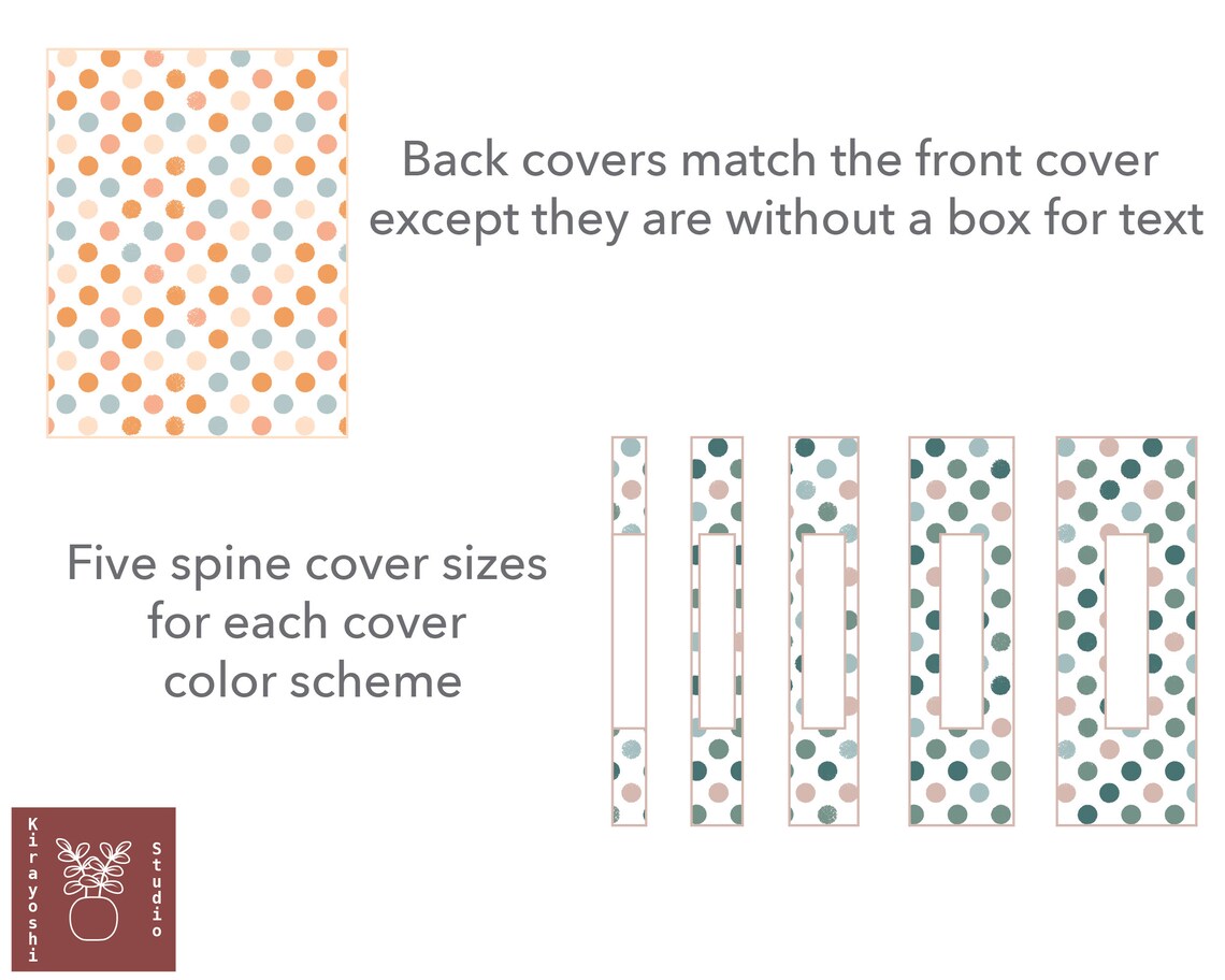 Printable Binder Cover Set Polka Dot Binder Covers Set Printable - Etsy