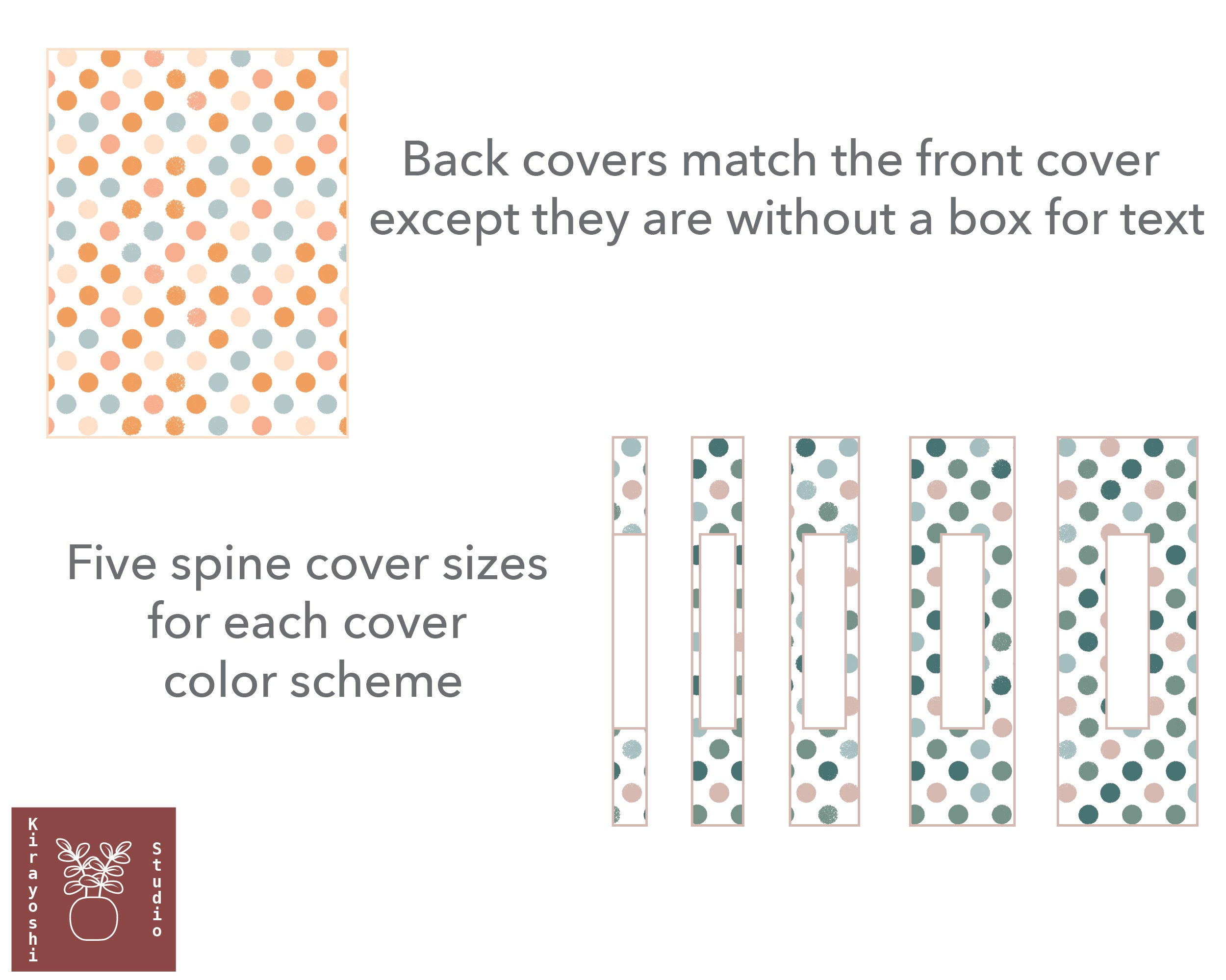 Printable Binder Cover Set | Polka Dot Binder Covers Set Printable - Etsy