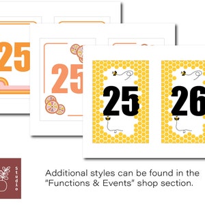 Honeycomb Bee Table Numbers 1-26: Printable Party Decor (digital ...