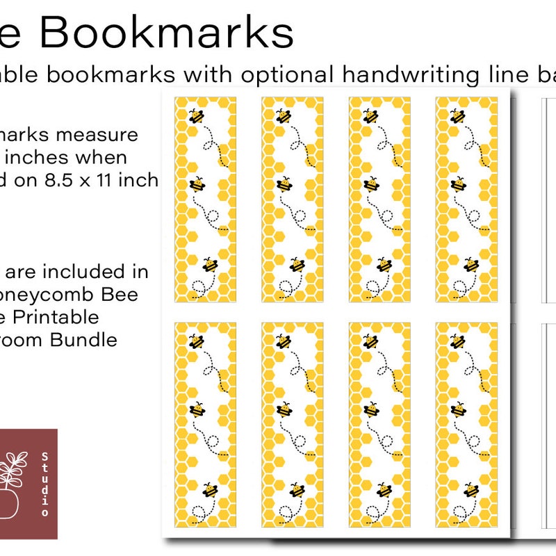 Printable Bee Book Marks - Etsy