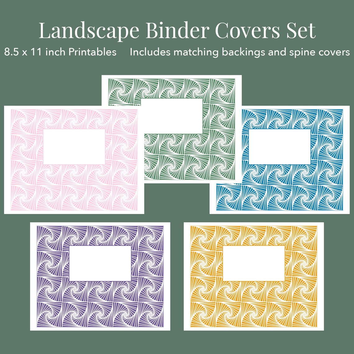 Printable Landscape Binder Cover Set With Matching Spines and Backing ...