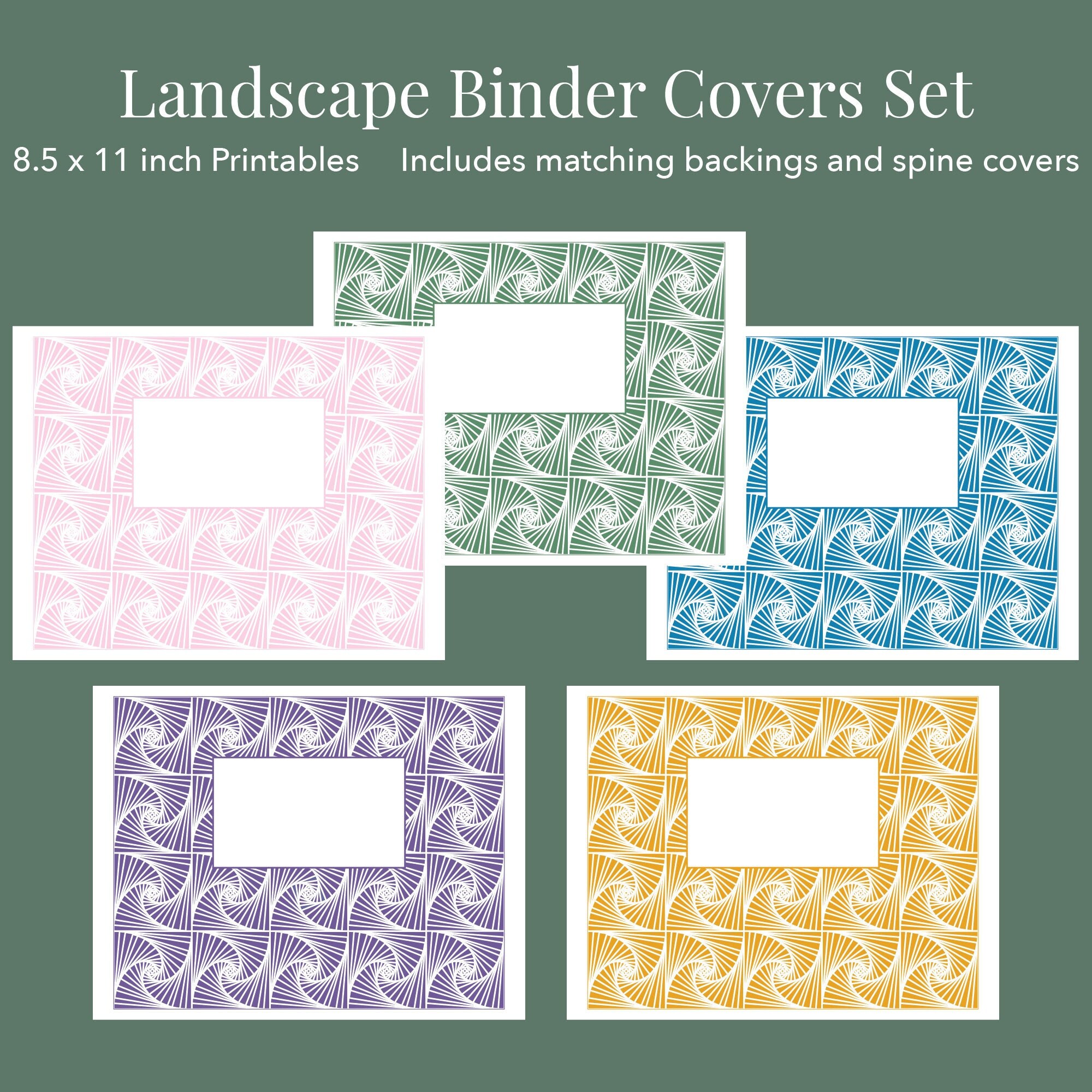 Printable Landscape Binder Cover Set With Matching Spines and - Etsy