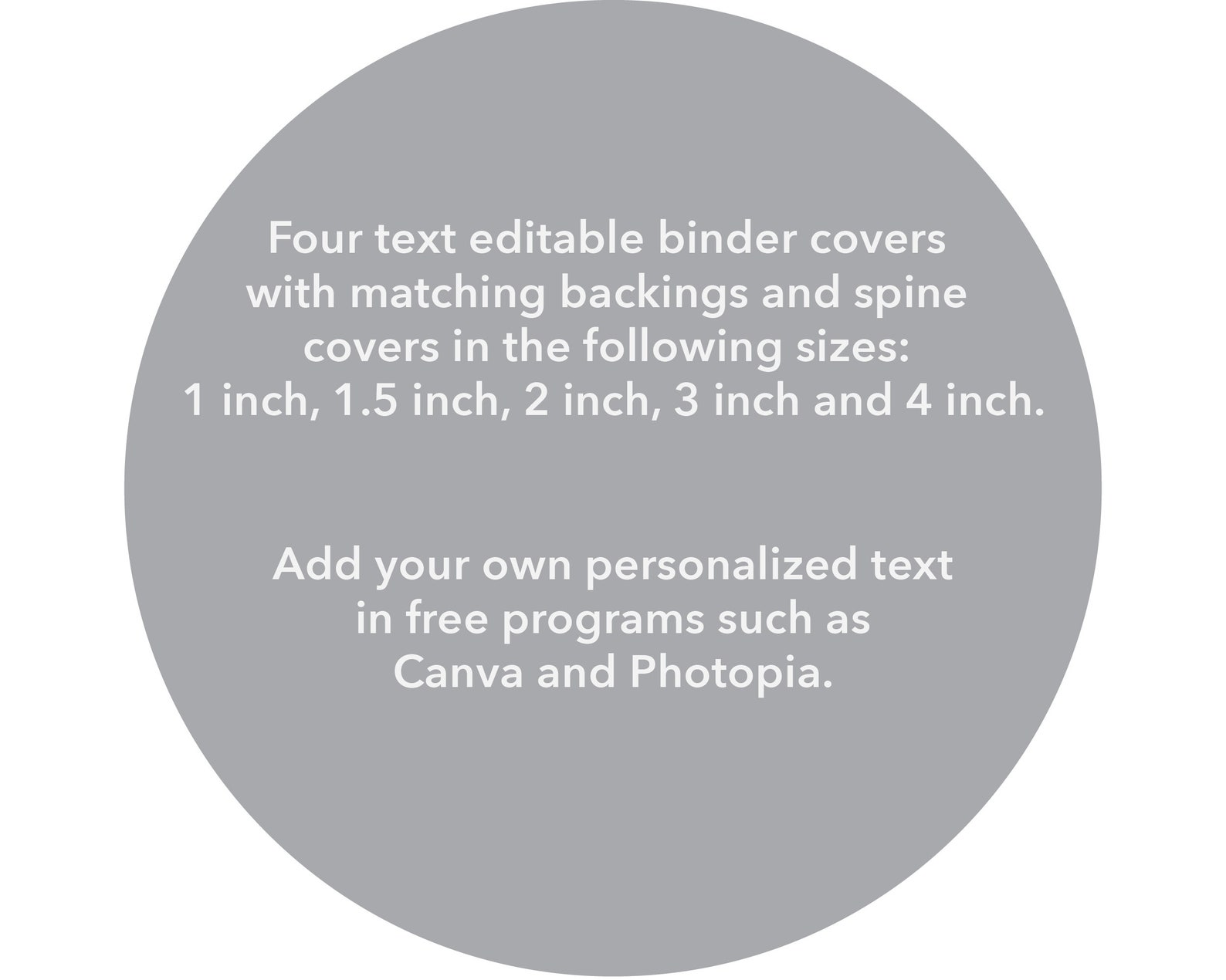 Printable Binder Cover Set With Matching Backings and Spine Covers ...