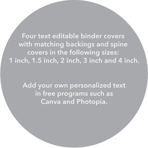Printable Binder Cover Set With Matching Backings and Spine Covers ...