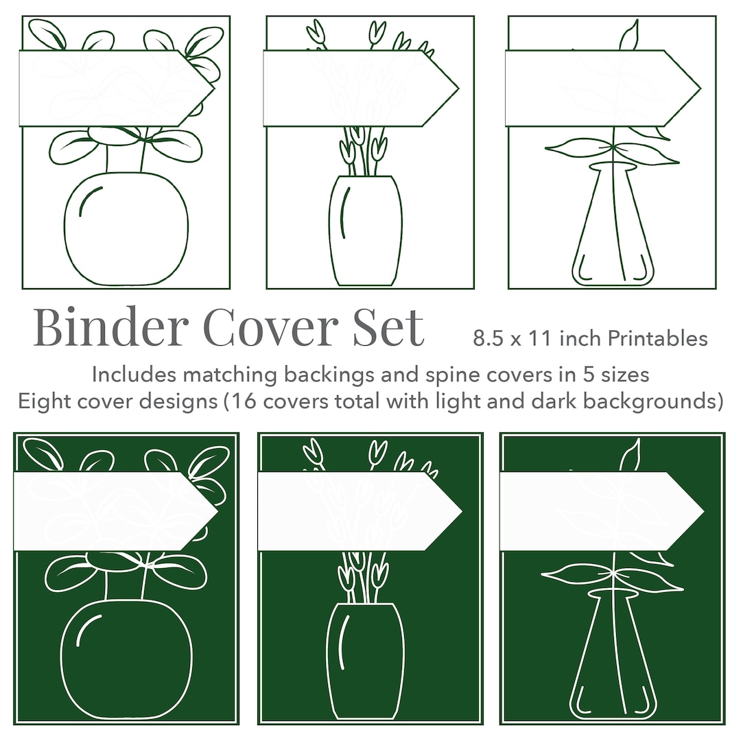 Printable Binder Covers With Matching Spine Covers and Backings | 8.5 X ...