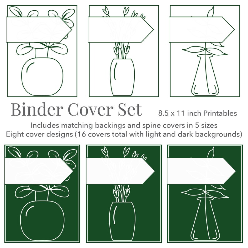 Printable Binder Covers With Matching Spine Covers and Backings | 8.5 X ...
