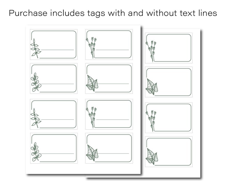 Floral Printable Name Tags: Botanical Place Cards (digital Download) - Etsy