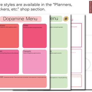 Printable Dopamine Menu Worksheet | Worksheet for Planning, Tracking ...