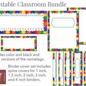 Puzzle Theme Printable Classroom Bundle | Nametags for Desks and ...