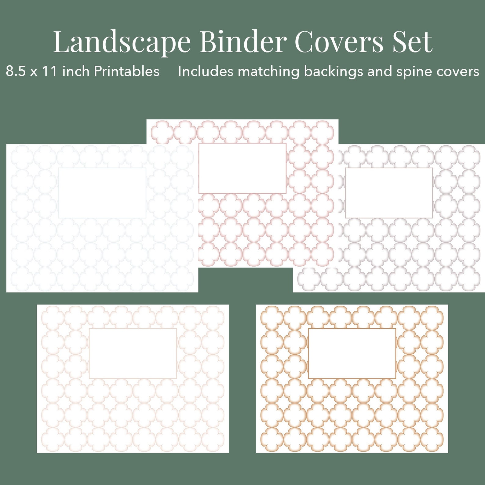 Printable Landscape Binder Cover Set | Binder Covers | Binder Covers ...