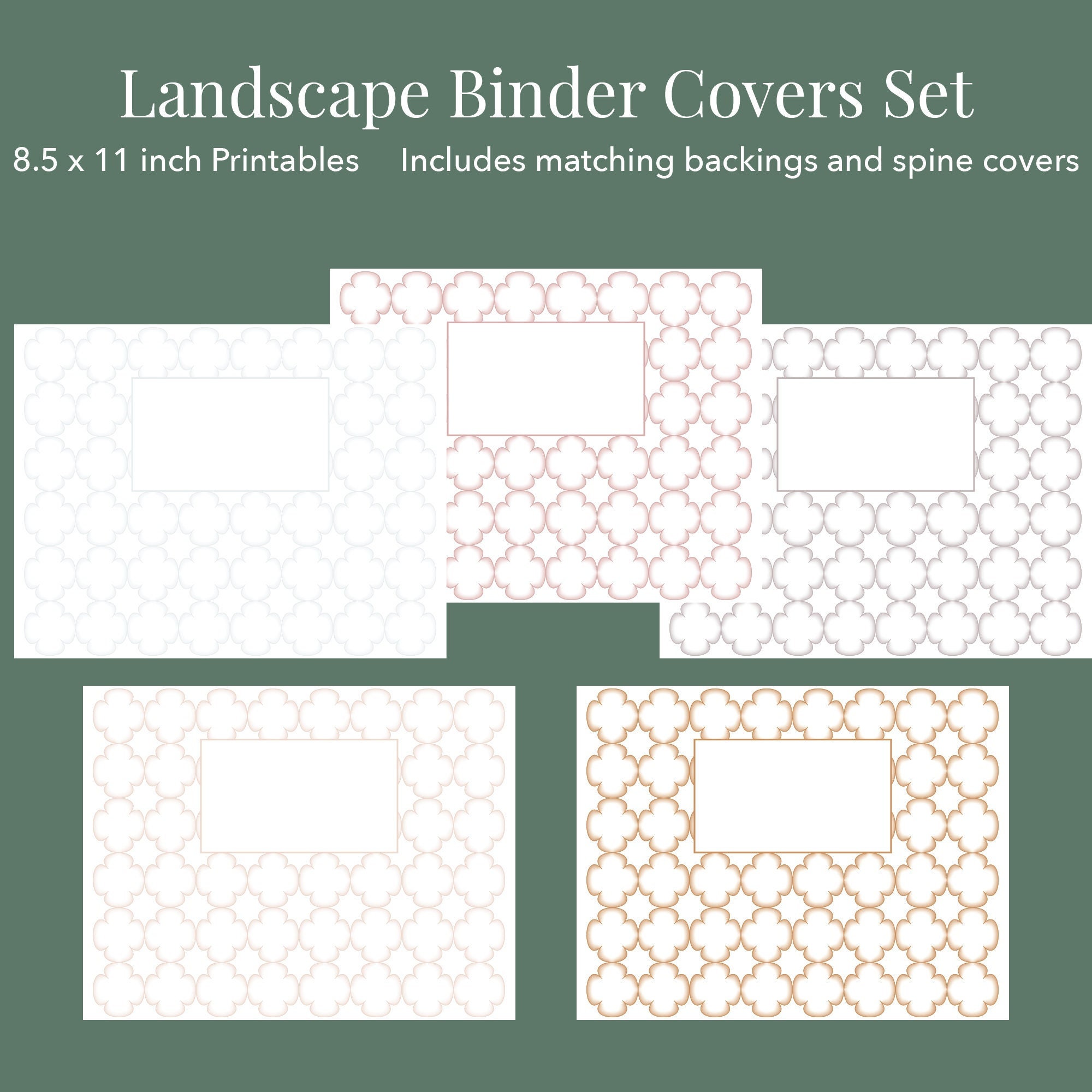 Printable Landscape Binder Cover Set | Binder Covers | Binder Covers ...