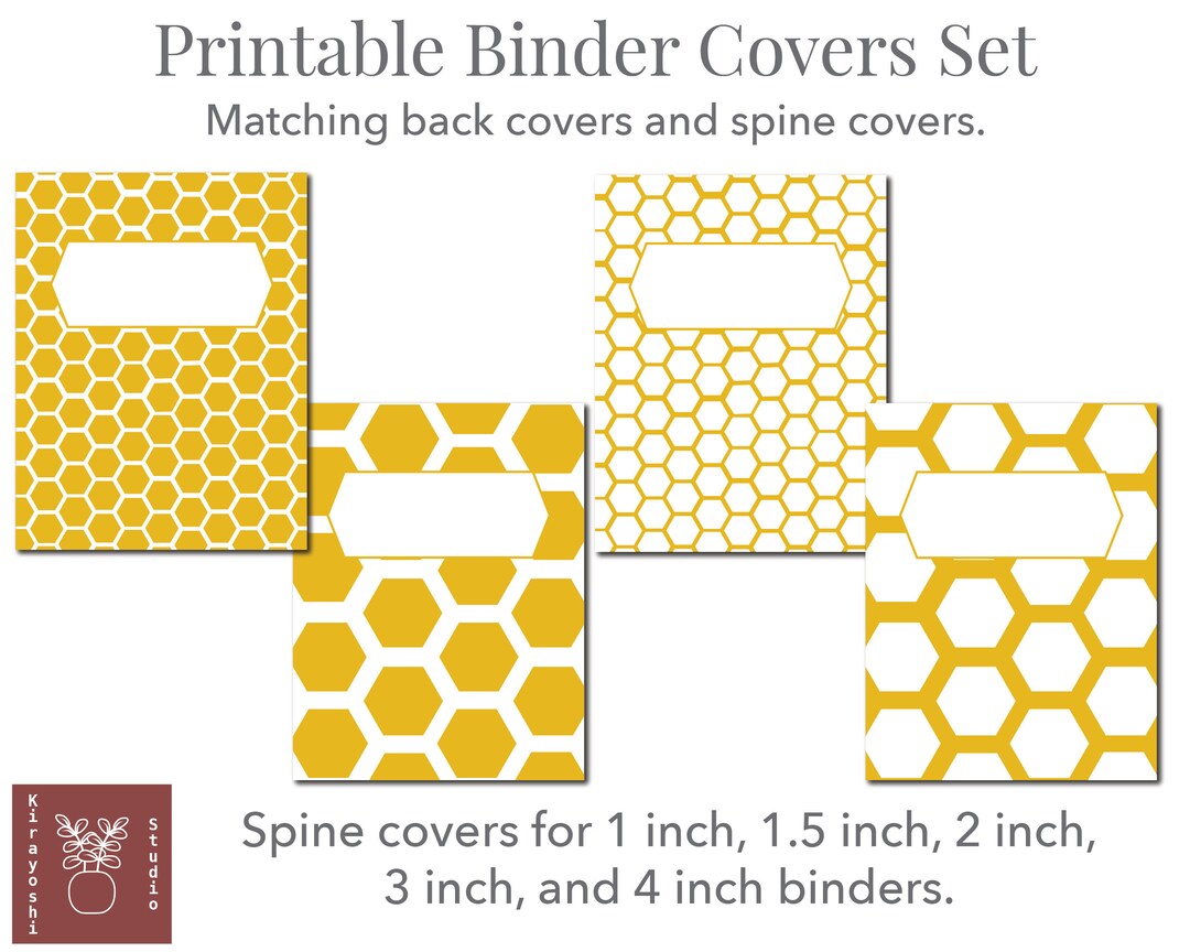 Printable Binder Cover Set With Matching Backings and Spine Covers ...
