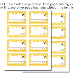 Bee Nametag Set | Printable Bee Theme Name Tag, Place Card, Table ...