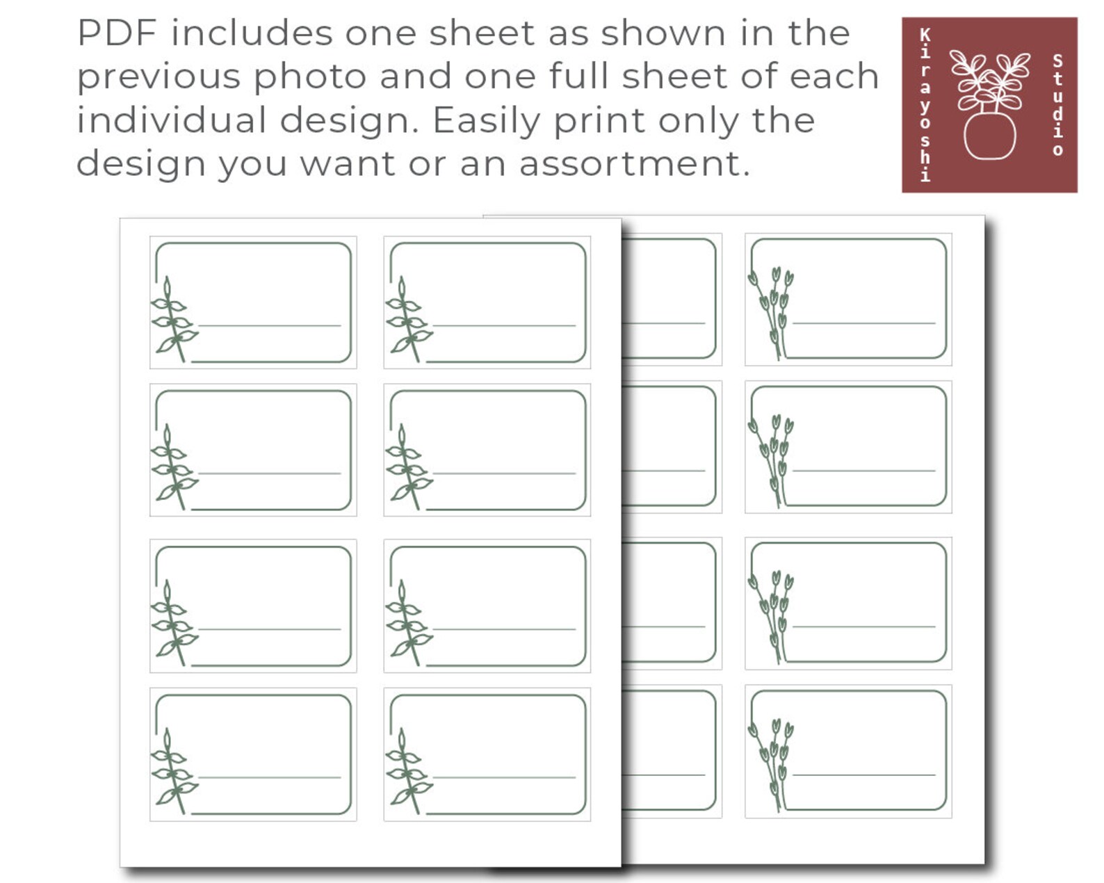 Floral Printable Name Tags: Botanical Place Cards (digital Download) - Etsy