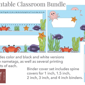 Under the Sea Theme Printable Classroom Bundle | Nametags for Desks and ...