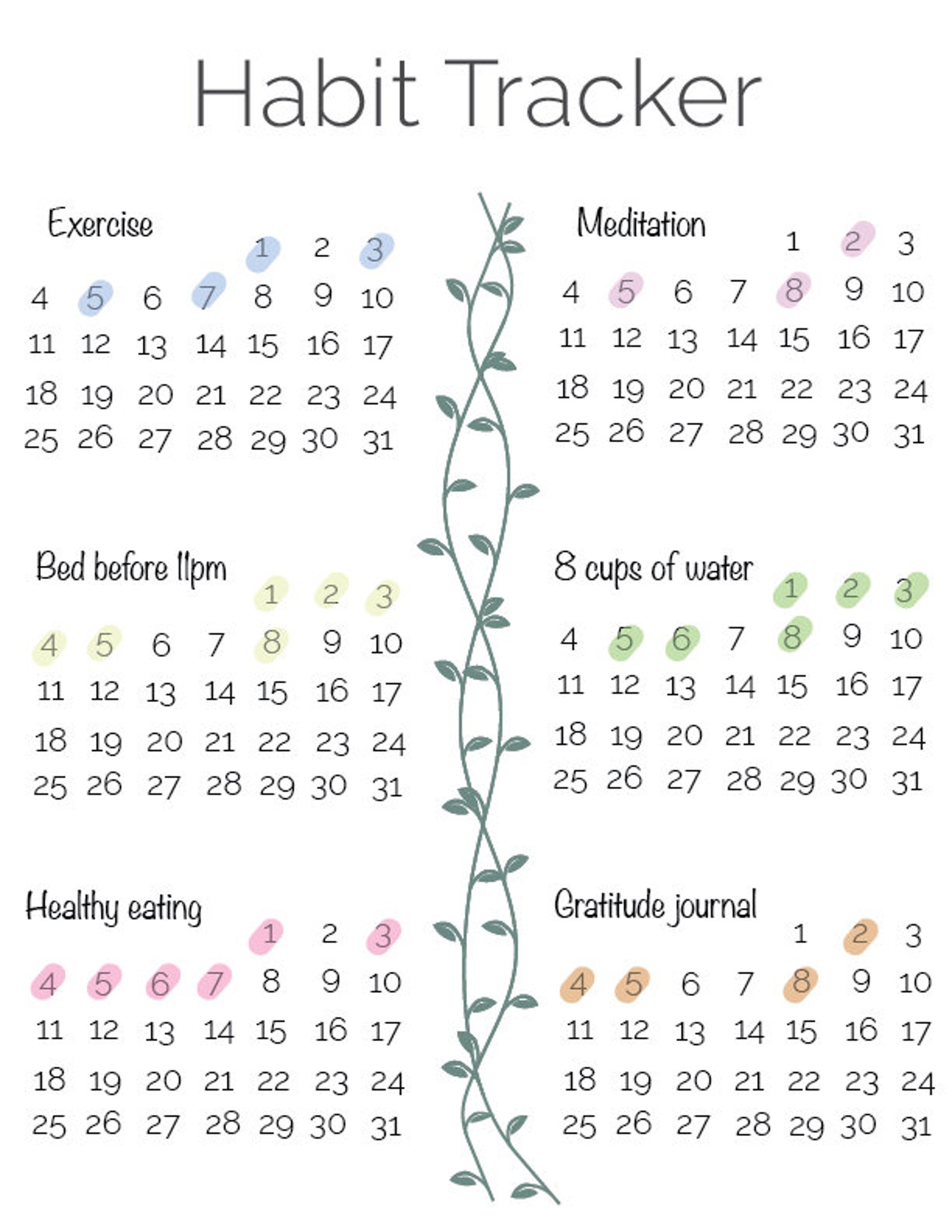 Habit Tracker | Habit Tracking Worksheet | Habit Building Worksheet ...