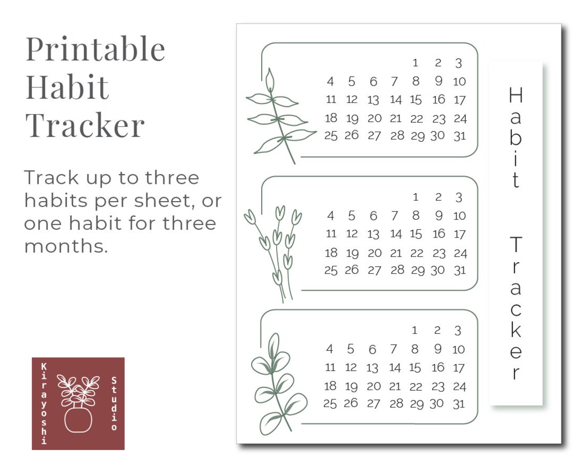 Printable Habit Tracker Worksheet: Goal Planner (PDF Download) - Etsy
