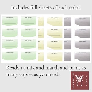 Colorful Printable Name Tag Set: 8 Colors (3.5x2.25 Inch) (digital ...
