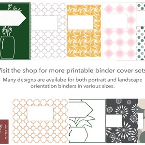 Printable Binder Cover Set With Matching Backings and Spine Covers ...