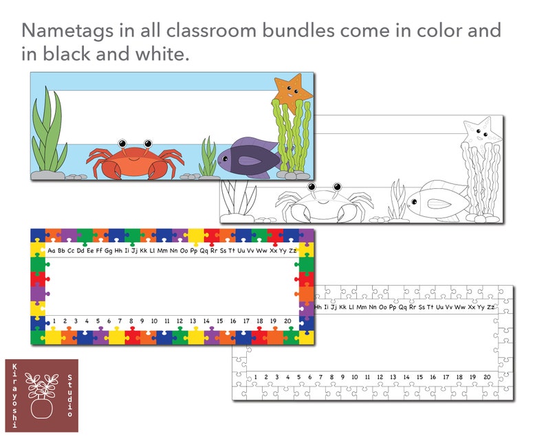 Under the Sea Theme Printable Classroom Bundle | Nametags for Desks and ...