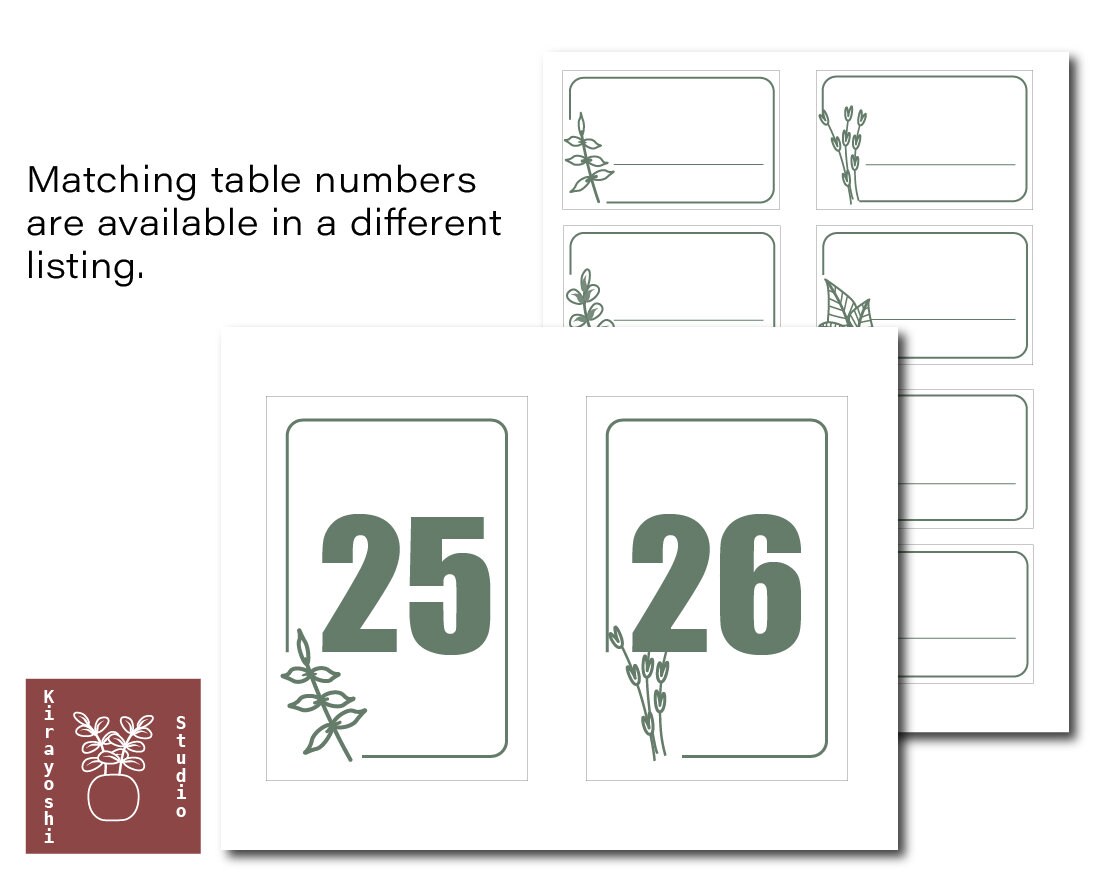 Printable Nametag, Place Card Set | Floral Place Cards | Wedding Guest ...