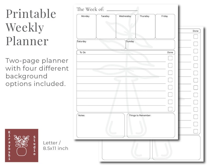 Printable Weekly Planner | Seven Day Week Planner & to Do List ...