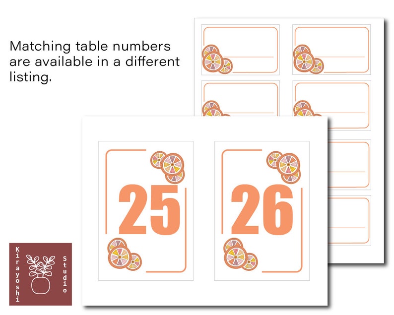 Printable Citrus Name Tag Set Fruit Theme Place Cards Fun, Cheerful ...