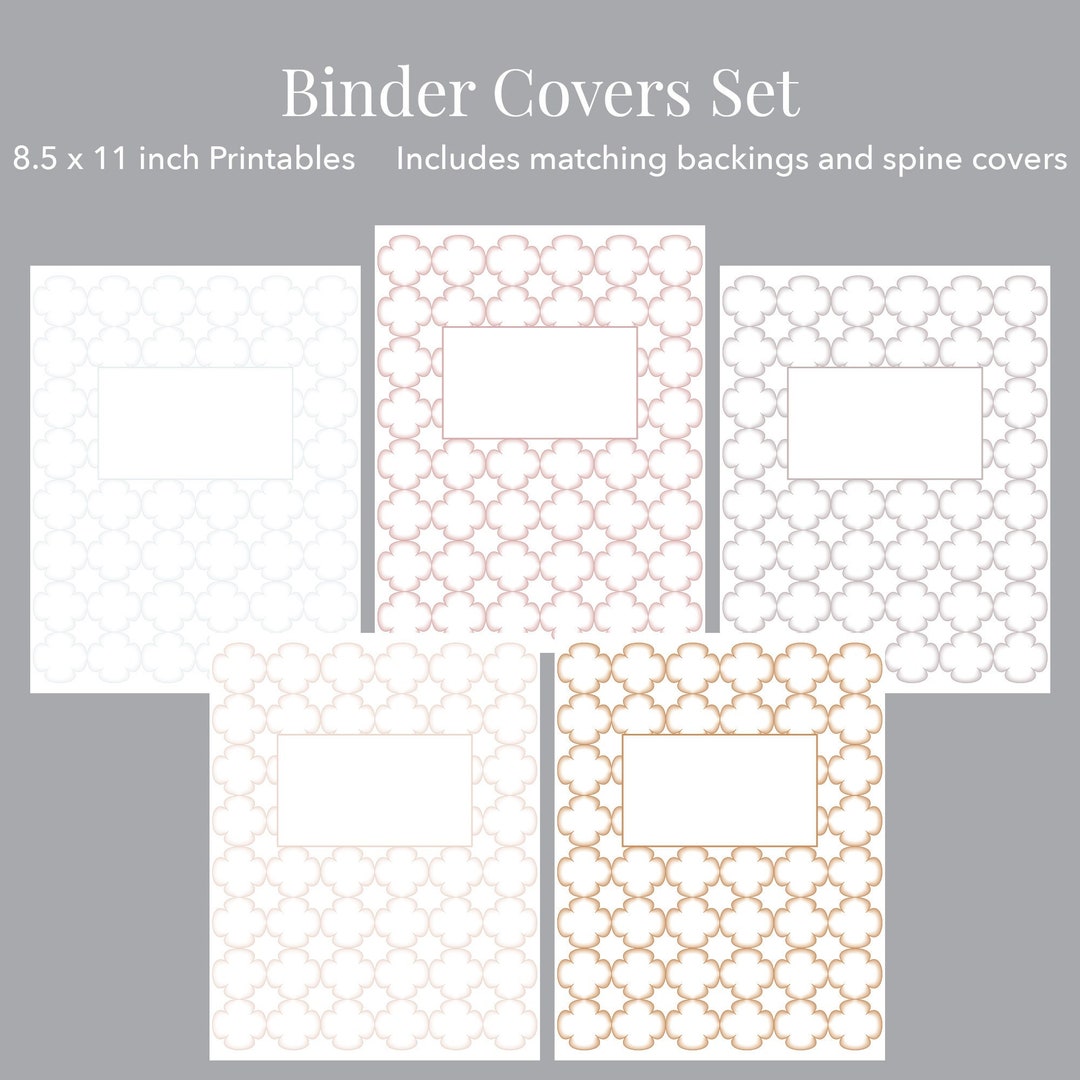 Printable Binder Covers With Matching Backings and Spine Covers ...