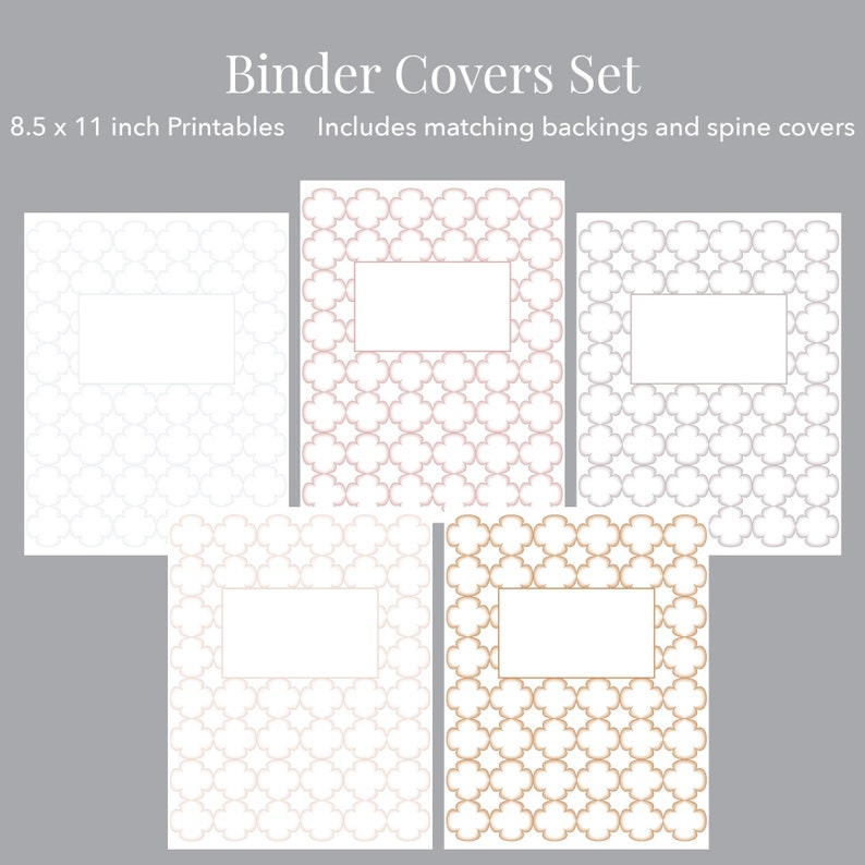 Printable Binder Covers With Matching Backings and Spine Covers ...