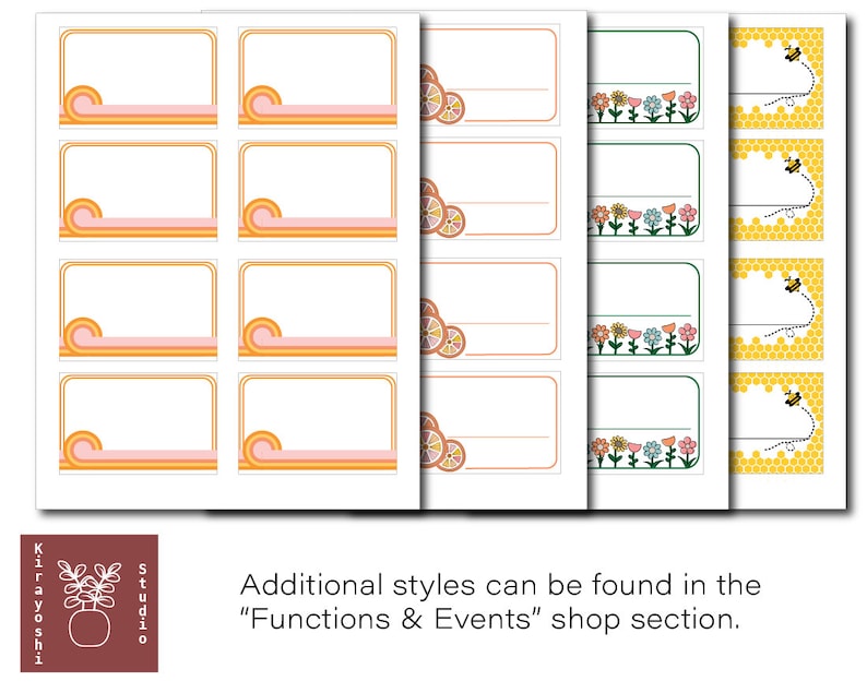 Colorful Printable Name Tag Set: 8 Colors (3.5x2.25 Inch) (digital ...