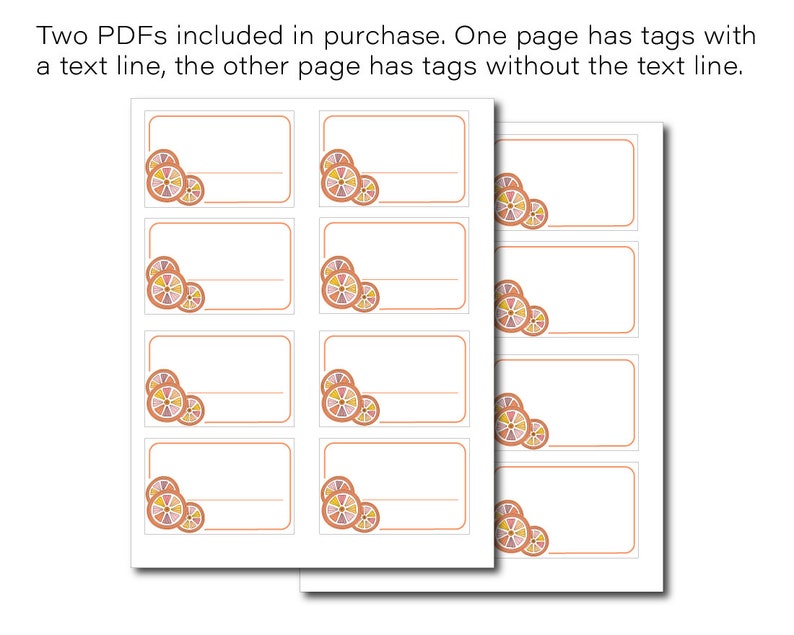 Printable Citrus Name Tag Set | Fruit Theme Place Cards | Fun, Cheerful ...