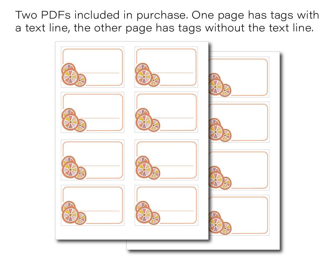 Printable Citrus Name Tag Set | Fruit Theme Place Cards | Fun, Cheerful ...