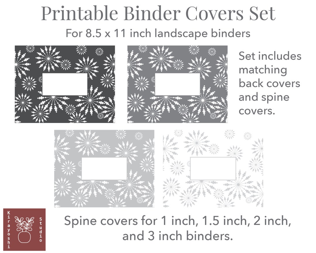 Printable Binder Cover Set | Landscape Binder Cover Set | 8.5 X 11 ...