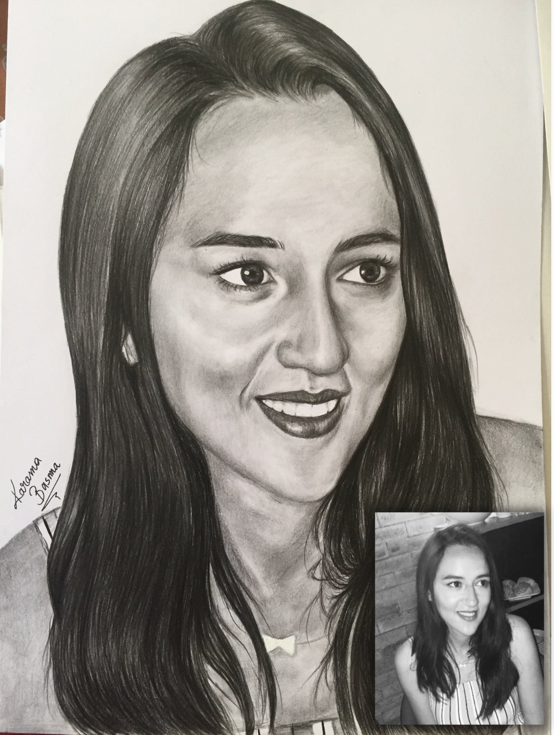 Handmade Multi-technical Portrait Drawing Personalized Gift Idea NB or ...