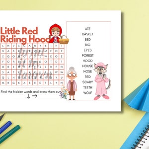 Little Red Riding Hood Word Search - Etsy