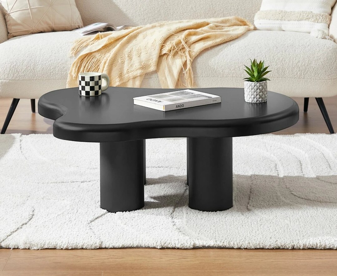 Unique Coffee Table Modern Coffee Table With 4 Legs, Irregular Free ...