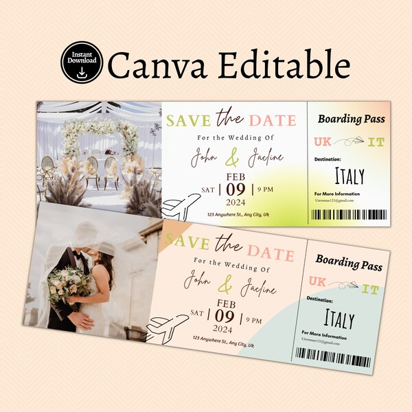 Ticket Save the Date - Etsy