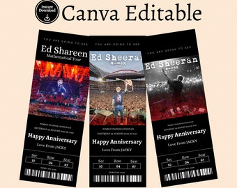 Ed Sheeran Ticket Template - Etsy UK