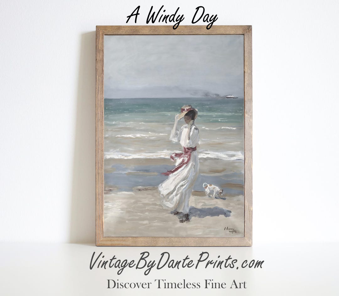 A Windy Day Vintage Painting DIGITAL DOWNLOAD Wall Art Decorating #503 ...