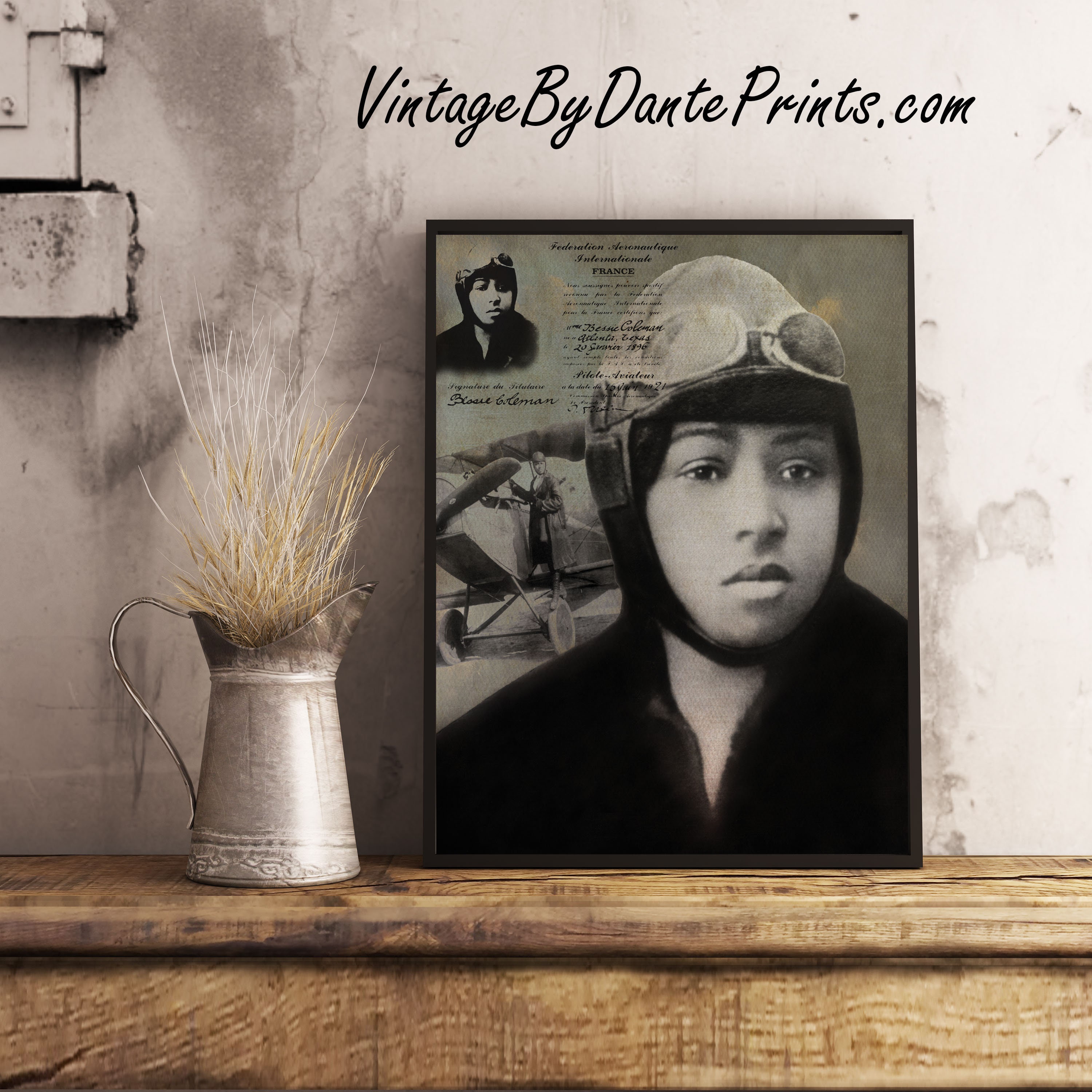 Bessie Coleman Early Aviator Vintage Photograph Collage DIGITAL ...