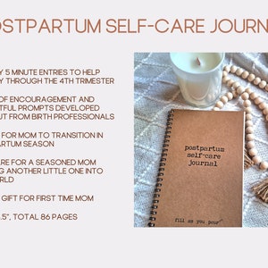 First Time Mom Gift Postpartum Journal Self Care Postpartum Gift for ...