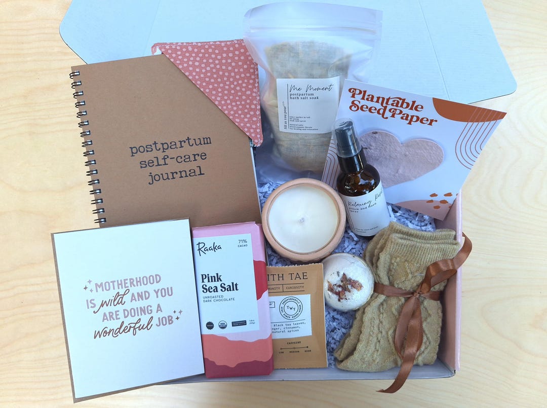 Postpartum Gift Box for New Mom Gift Postpartum Journal Gift for Baby ...