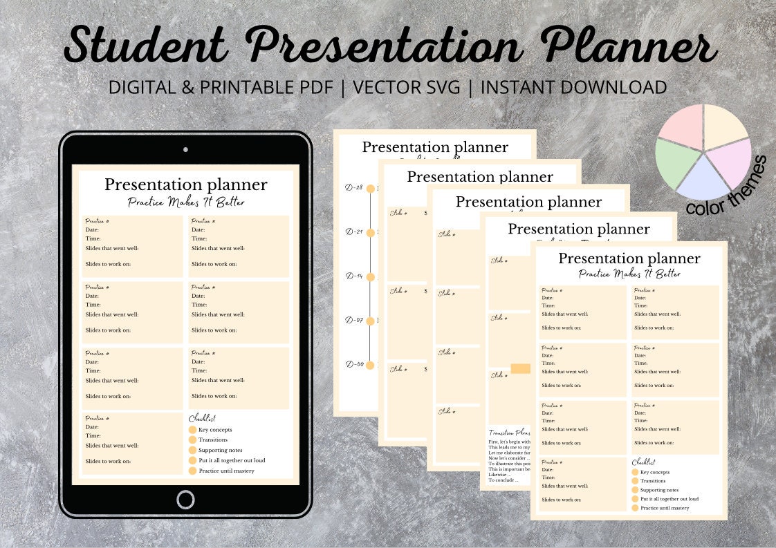 Student Presentation Planner - Etsy