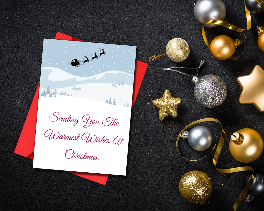 Digital Printable Christmas Card, Winter Wonderland Holiday Card, Xmas ...