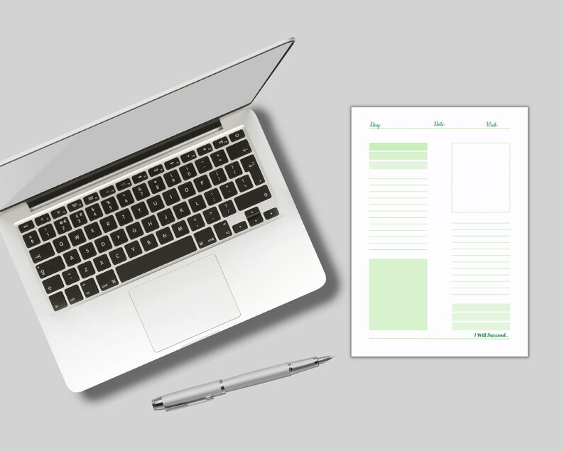 Daily Planner Printable, One Page Planner, Undated Motivational Planner ...