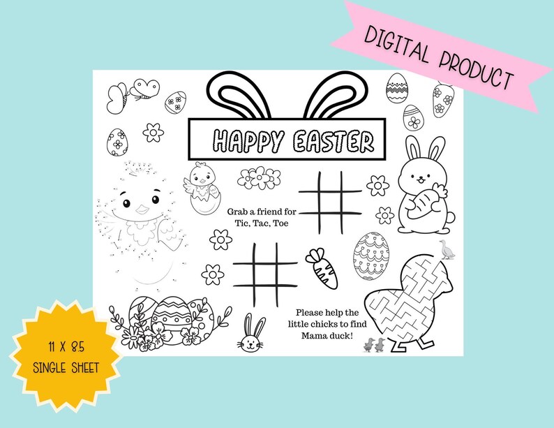 Printable Easter Activity Sheet - Prek - Kindergarten - Activities ...