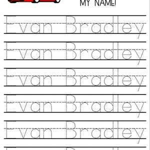 Custom Name Tracing Printable | Personalized Name Writing Worksheet for ...