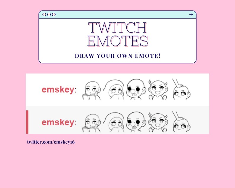 Twitch / Discord Emotes Set of 5 | Draw Your Own Emote! Emote Bases - Etsy
