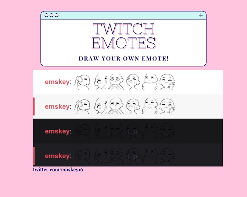 Twitch / Discord Emotes Set of 6 | Draw Your Own Emote! Emote Bases - Etsy