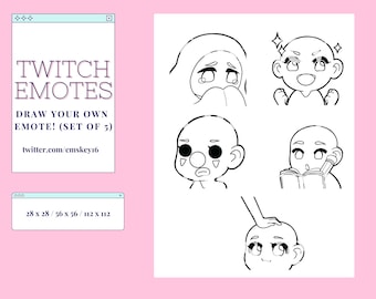 Twitch / Discord Emotes Set of 6 | Draw Your Own Emote! Emote Bases - Etsy